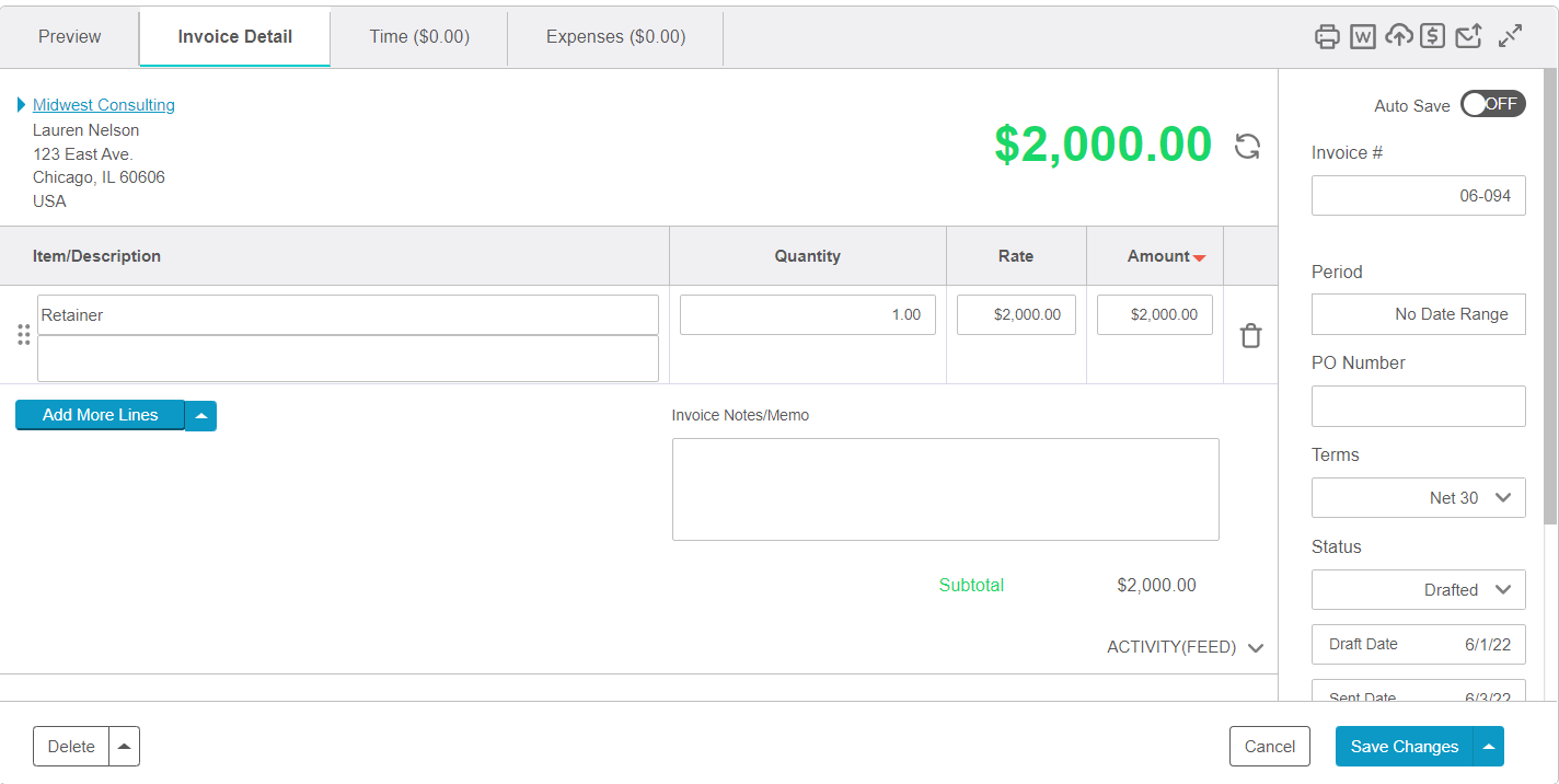 Creating Manual Invoices – BigTime Software