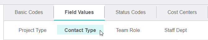 Field Values: Contact Type – BigTime Software