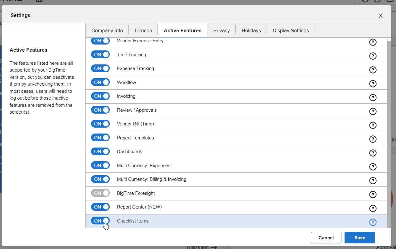 Adding, Editing and Deleting Checklist Items in the Task Tab – BigTime Software