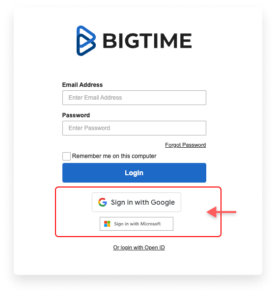 Using Single Sign-On (SSO) – BigTime Software