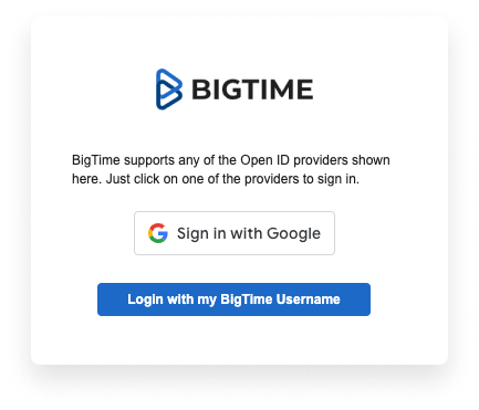 Using Single Sign-On (SSO) – BigTime Software