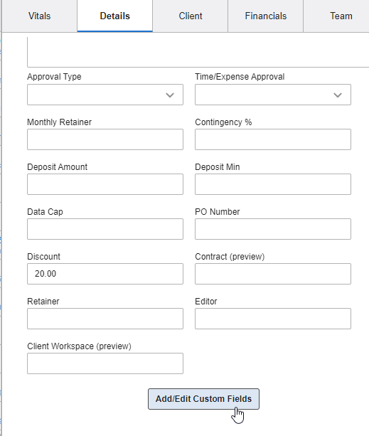 Adding Multiple Custom Fields For Projects Bigtime Software 