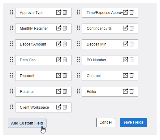 Adding Multiple Custom Fields For Projects Bigtime Software 