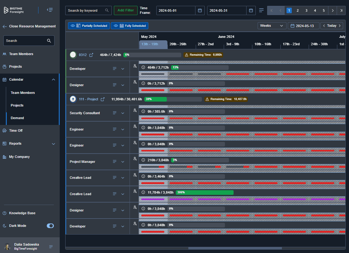 Assignments and Demand Matching – BigTime Software