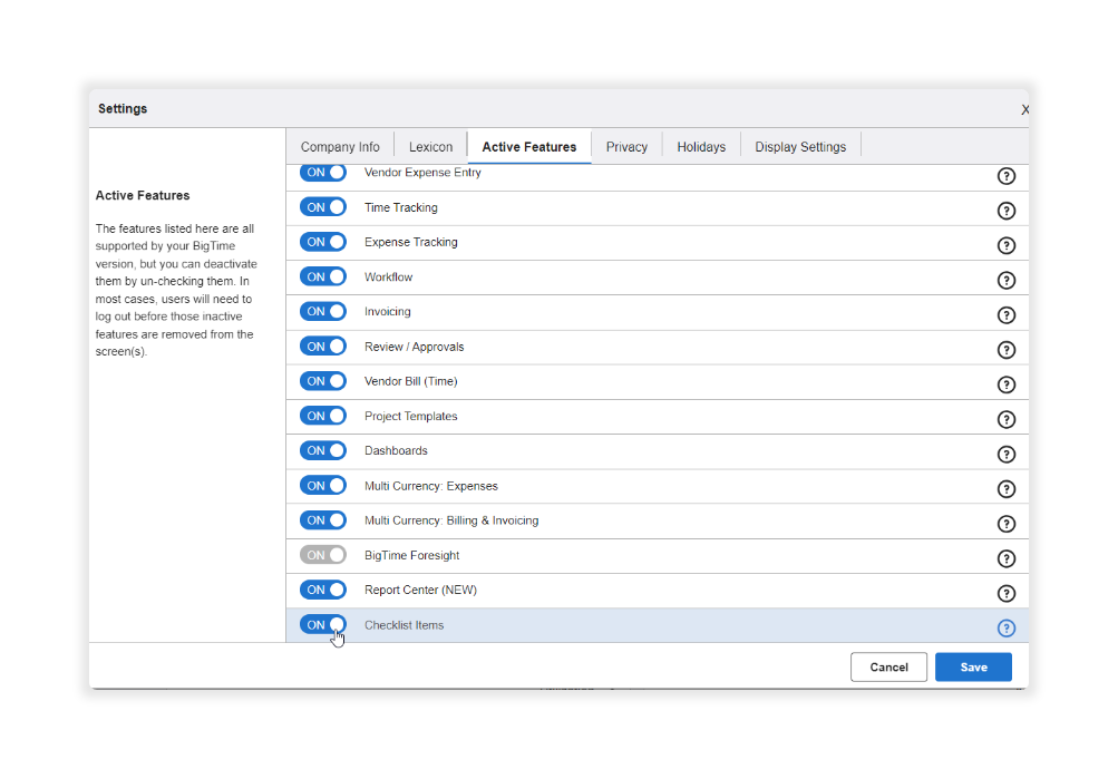 Adding, Editing and Deleting Checklist Items in the Task Tab – BigTime Software